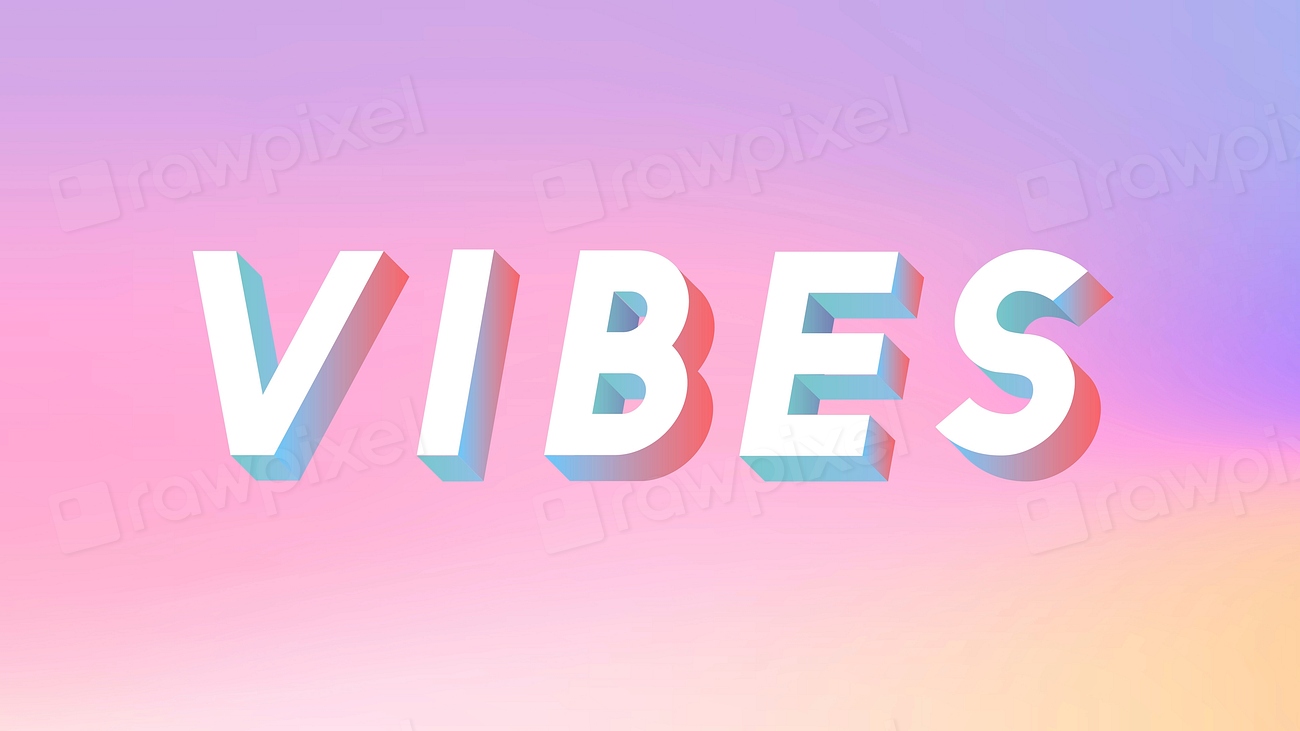 Isometric word Vibes typography pastel | Premium Vector - rawpixel