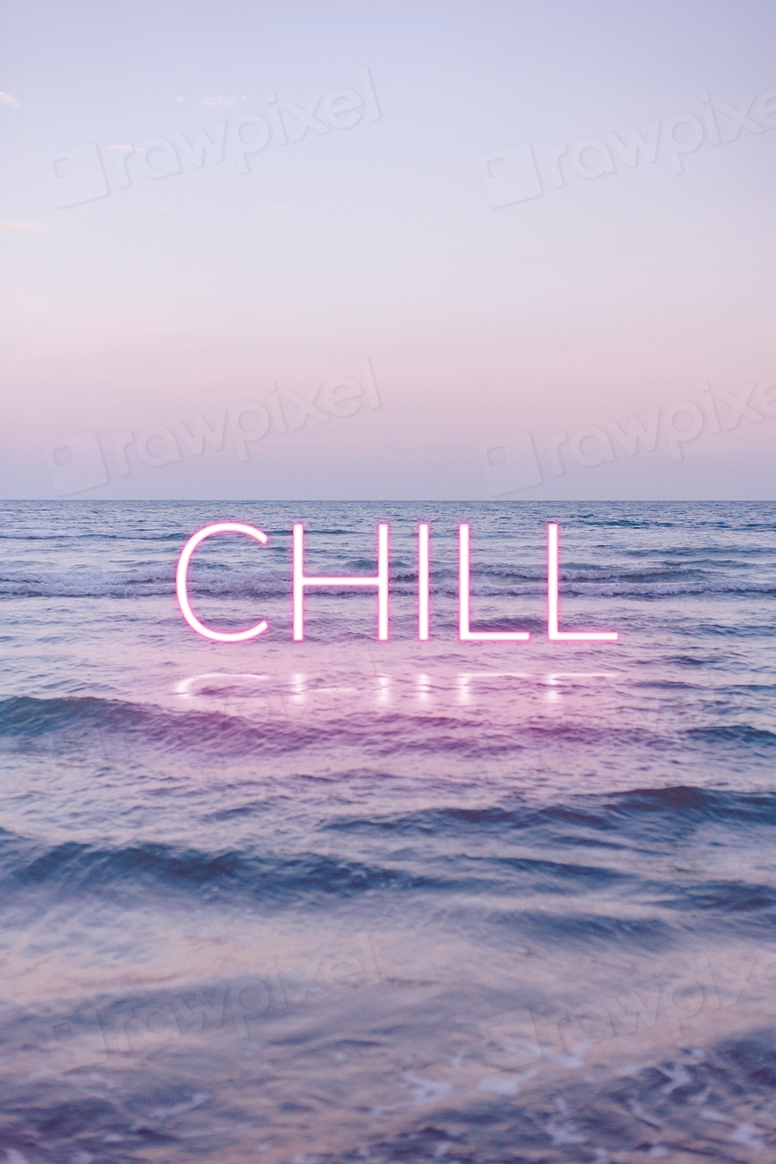 CHILL word pink neon typography | Free Photo - rawpixel