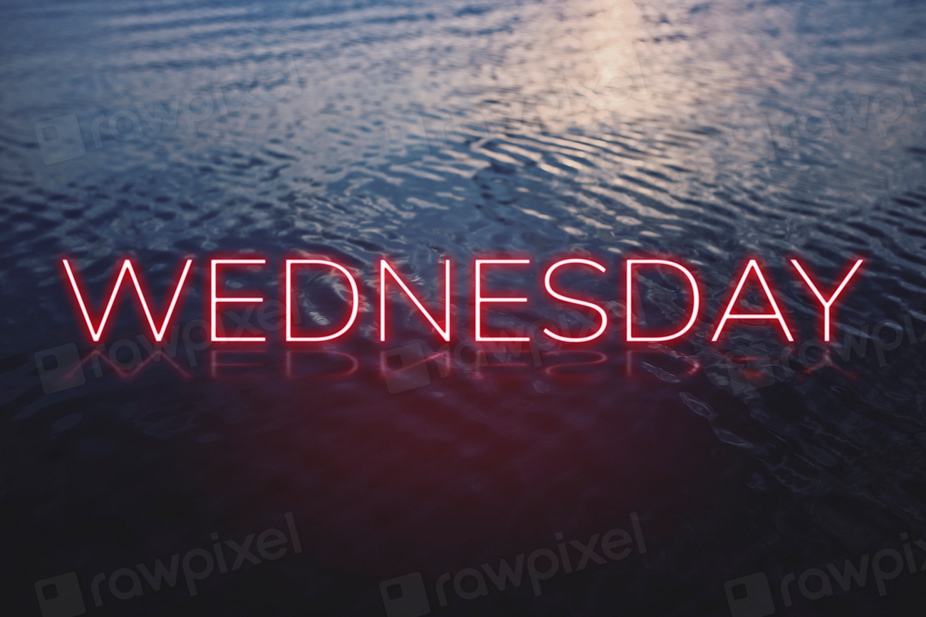 WEDNESDAY word pink neon typography | Free Photo - rawpixel