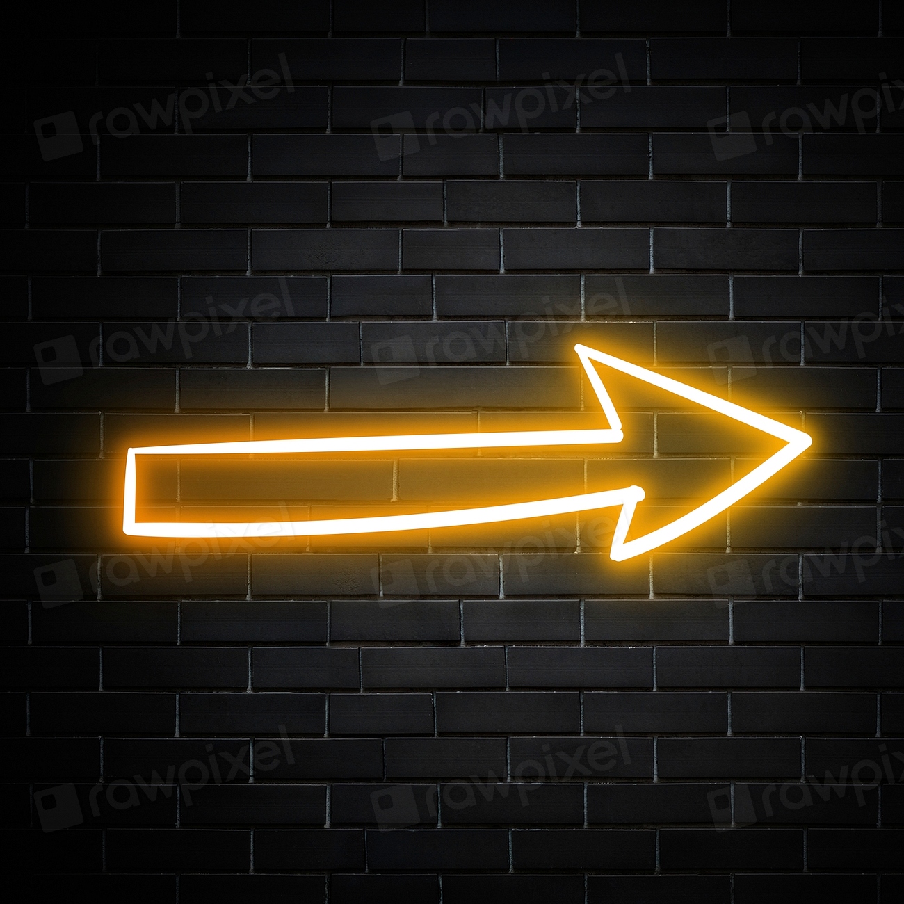 Neon yellow straight arrow sign | Premium PSD - rawpixel