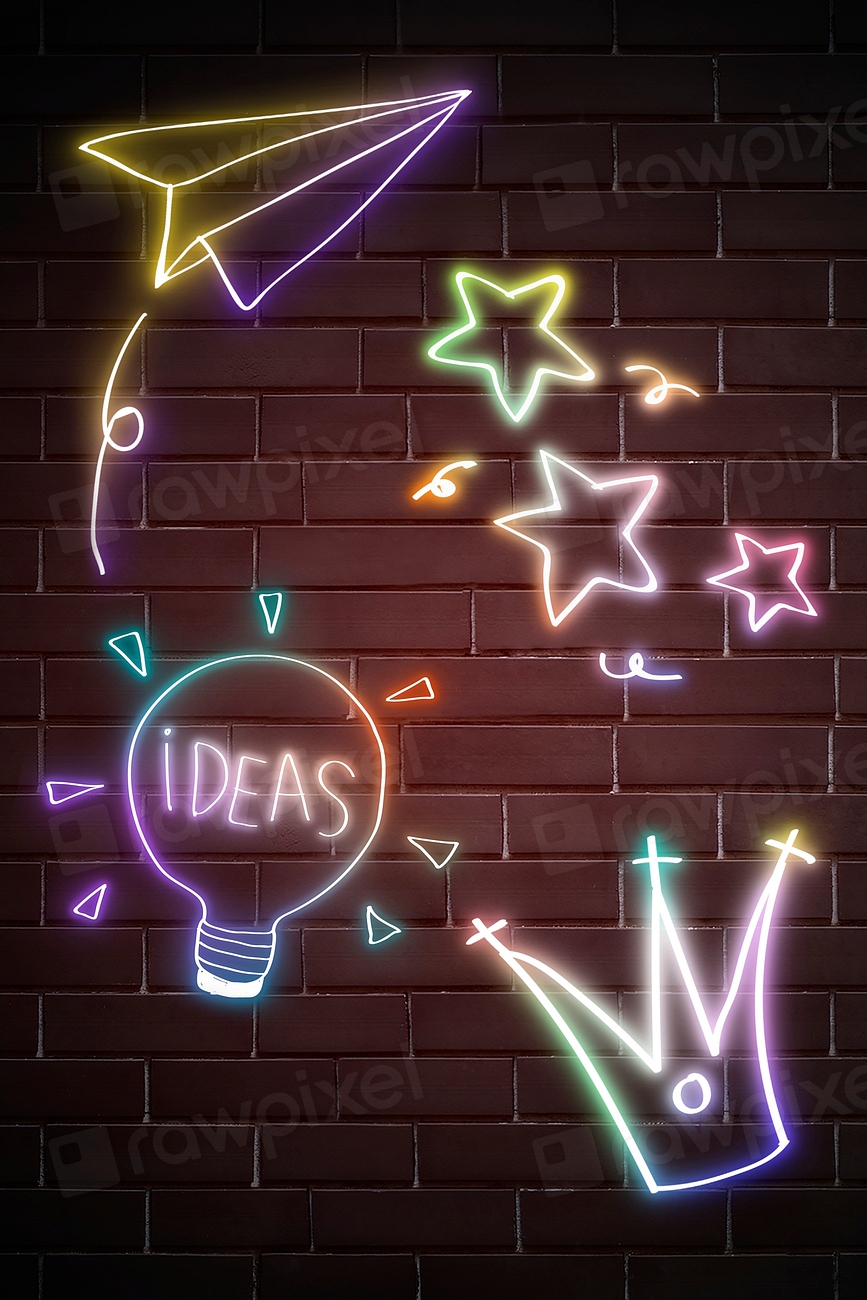 Psd rainbow neon ideas glow | Premium PSD - rawpixel