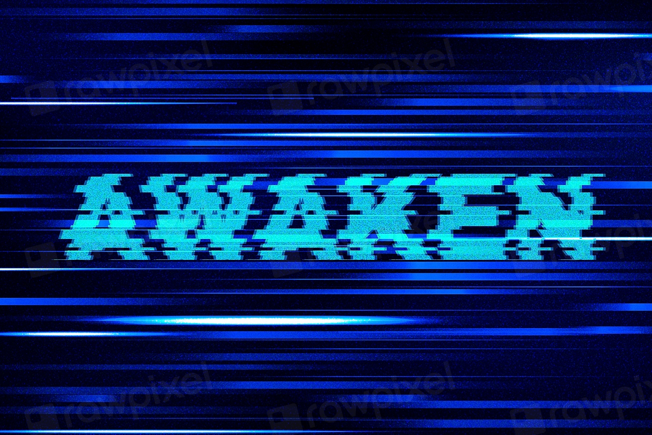 AWAKEN blurred word typography on blue | Free Photo - rawpixel
