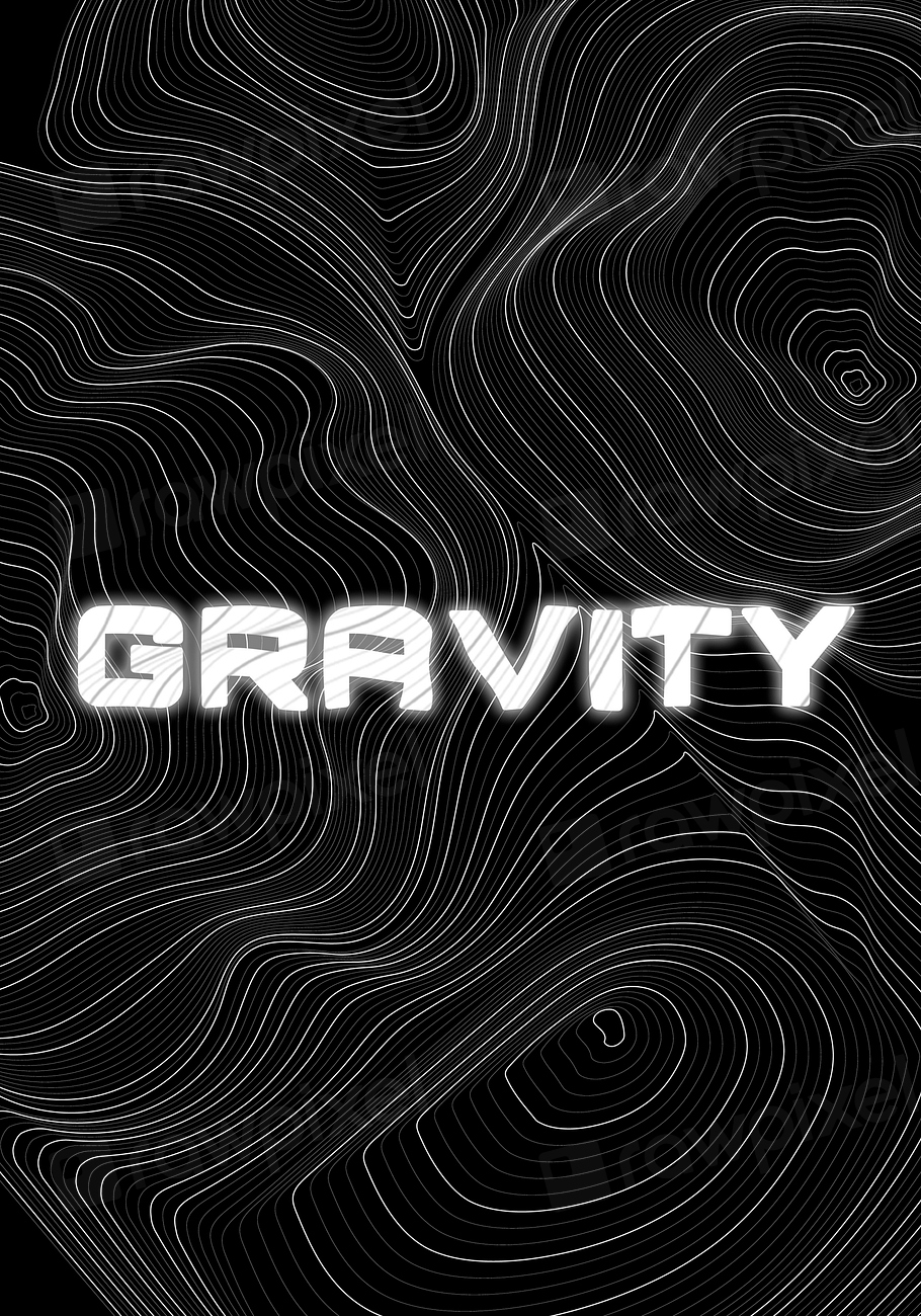 White neon gravity word topographic | Free Photo - rawpixel