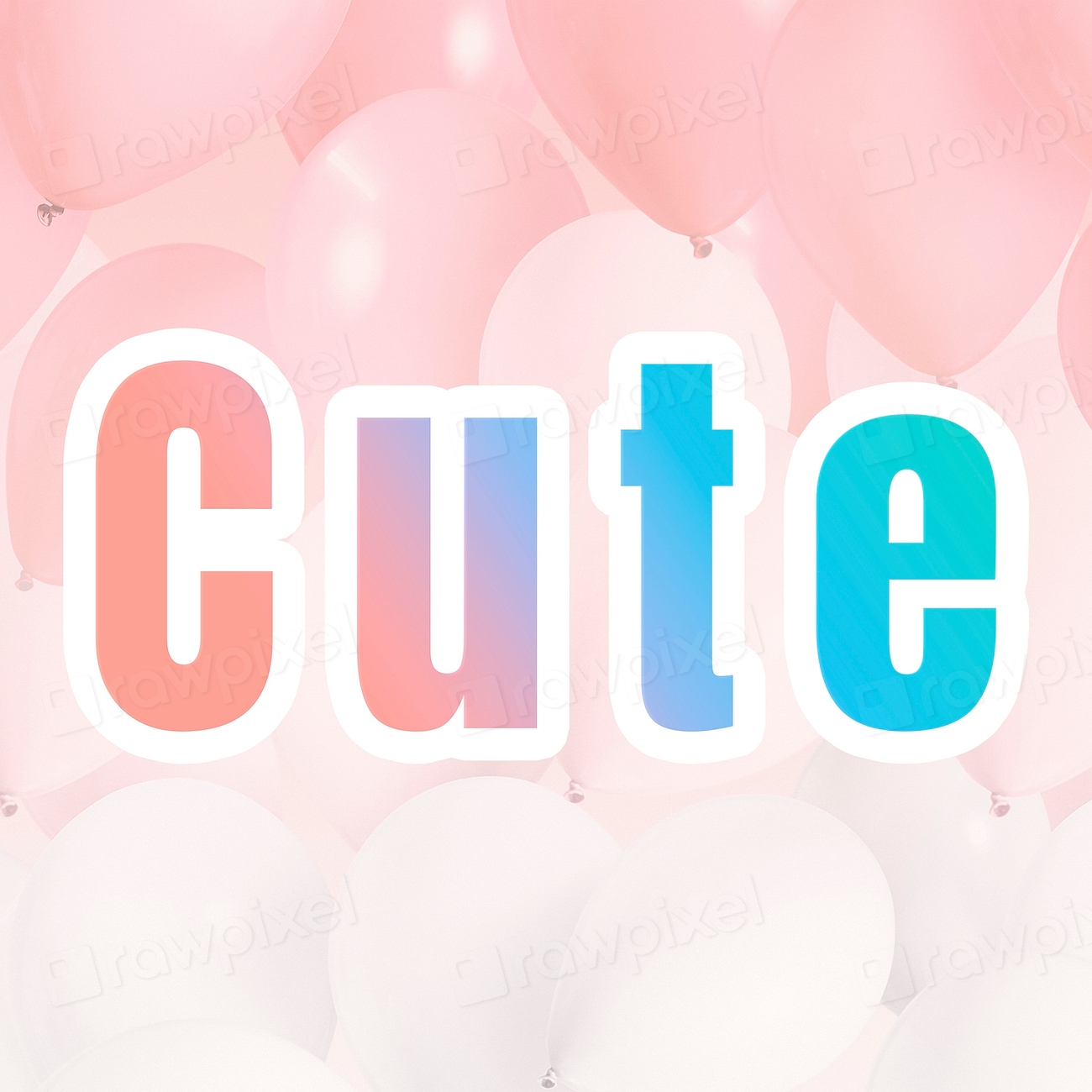 Cute pastel gradient typography word | Free Photo - rawpixel