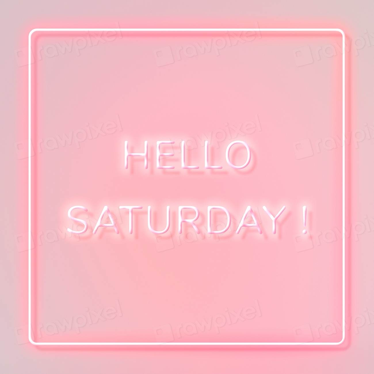 Neon Hello Saturday! text framed | Free Photo - rawpixel