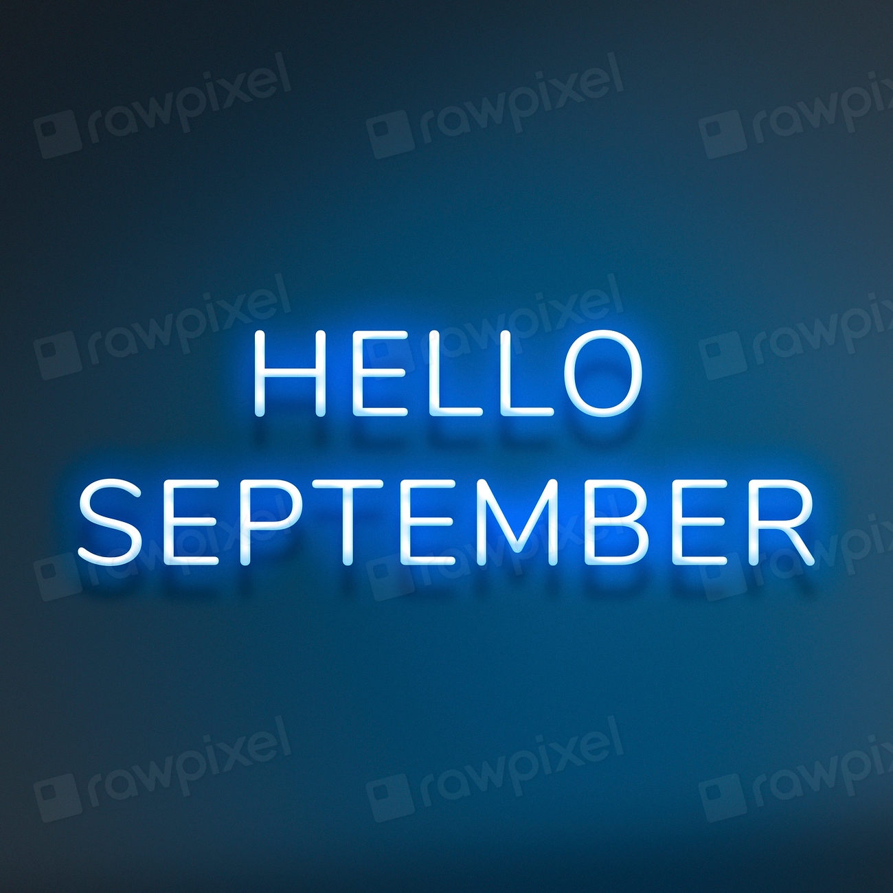 Glowing blue neon Hello September | Free Photo - rawpixel