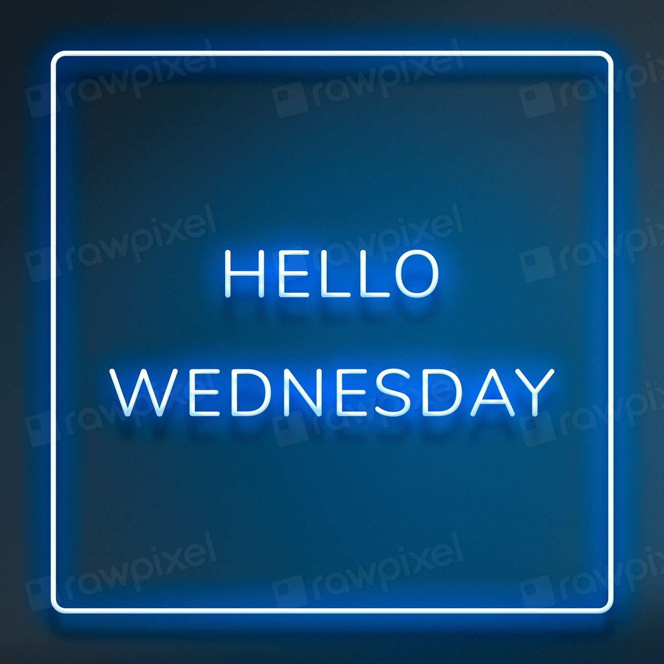Hello Wednesday frame neon border | Free Photo - rawpixel
