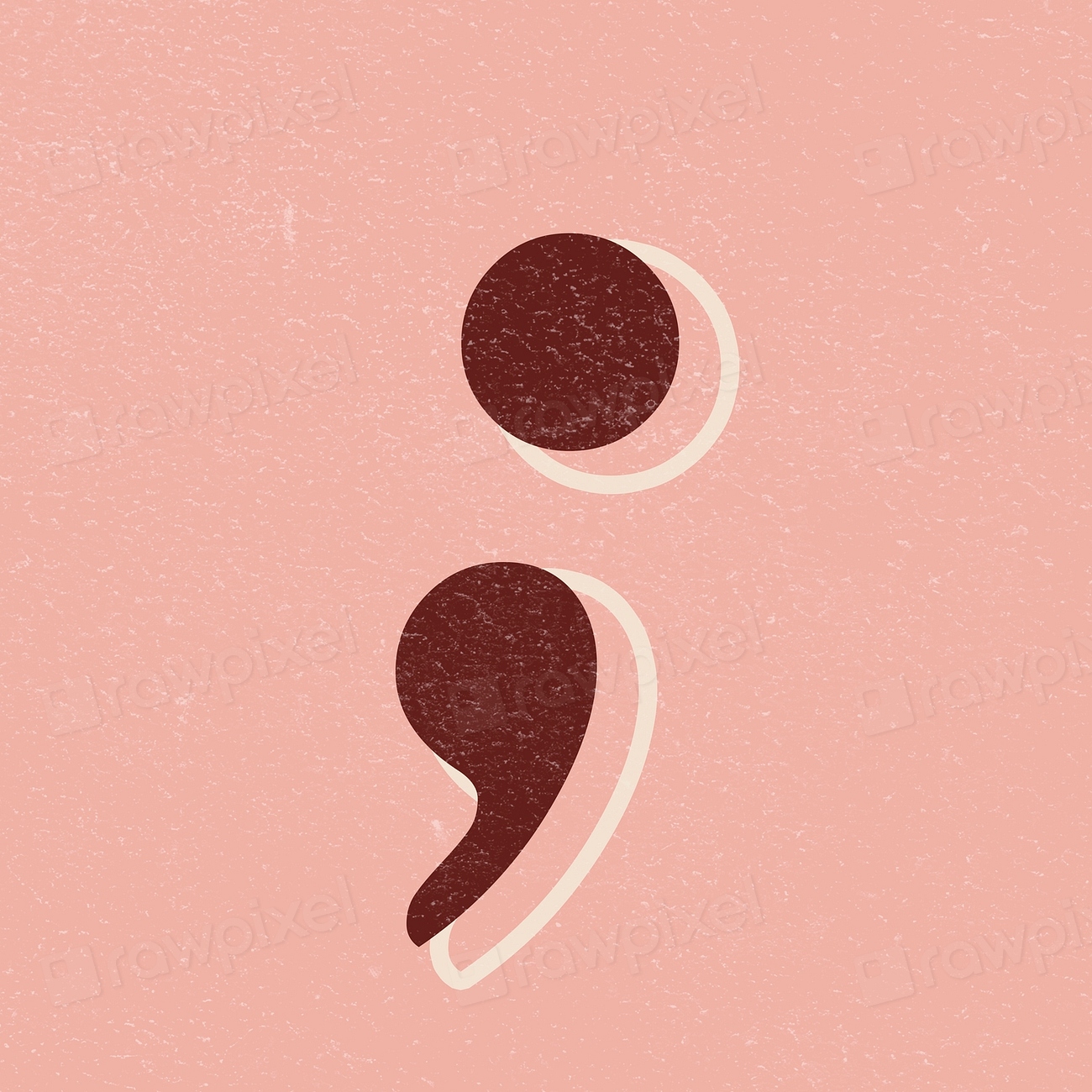 Semicolon sign symbol icon handwritten | Premium PSD - rawpixel