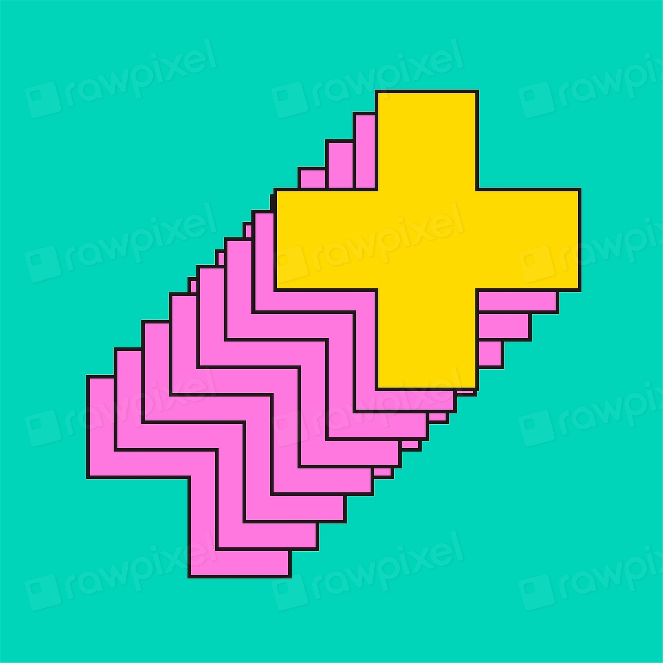 Plus symbol layered 3d vector | Free Vector - rawpixel