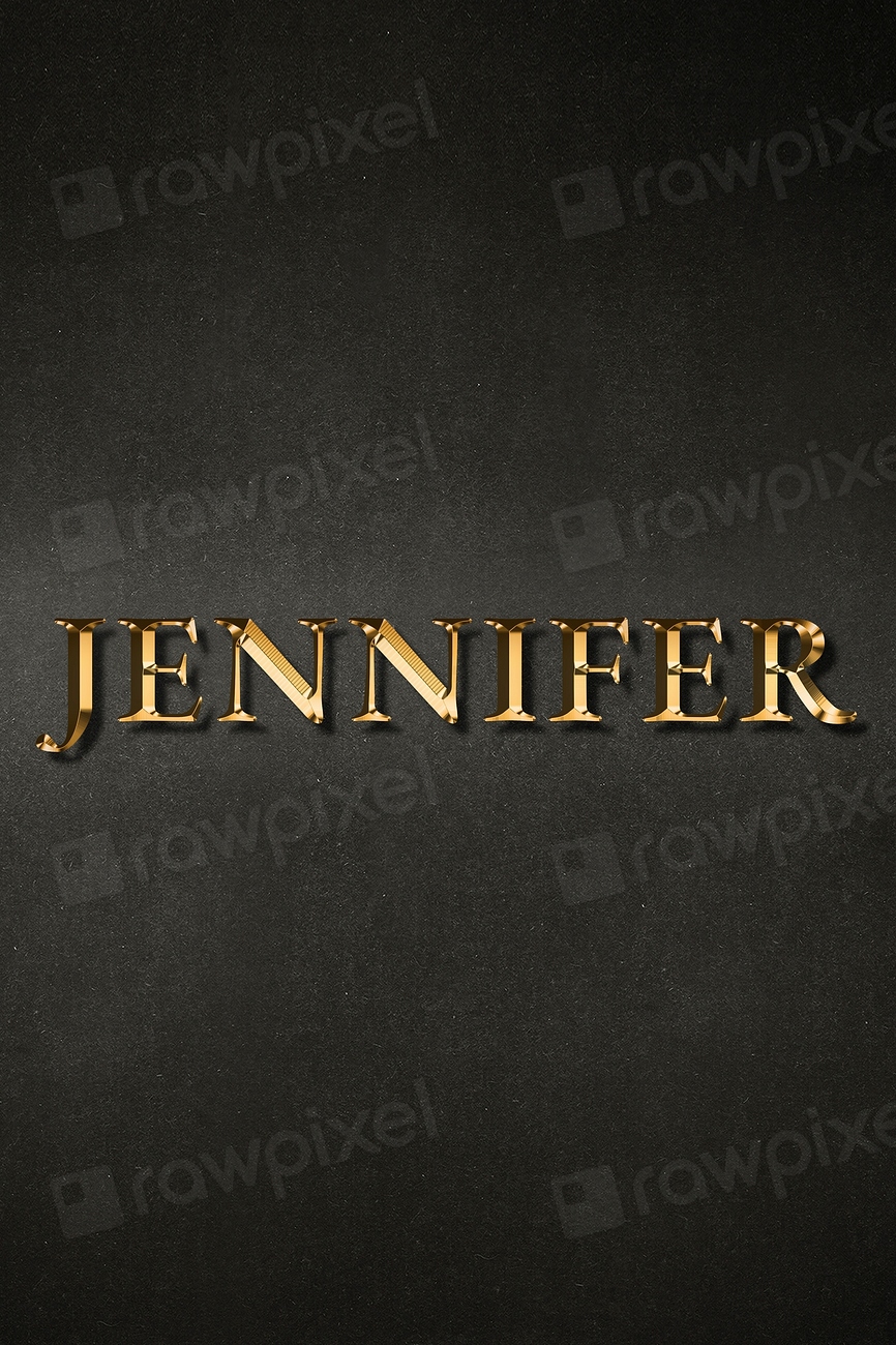 Jennifer typography gold effect design | Free Photo - rawpixel