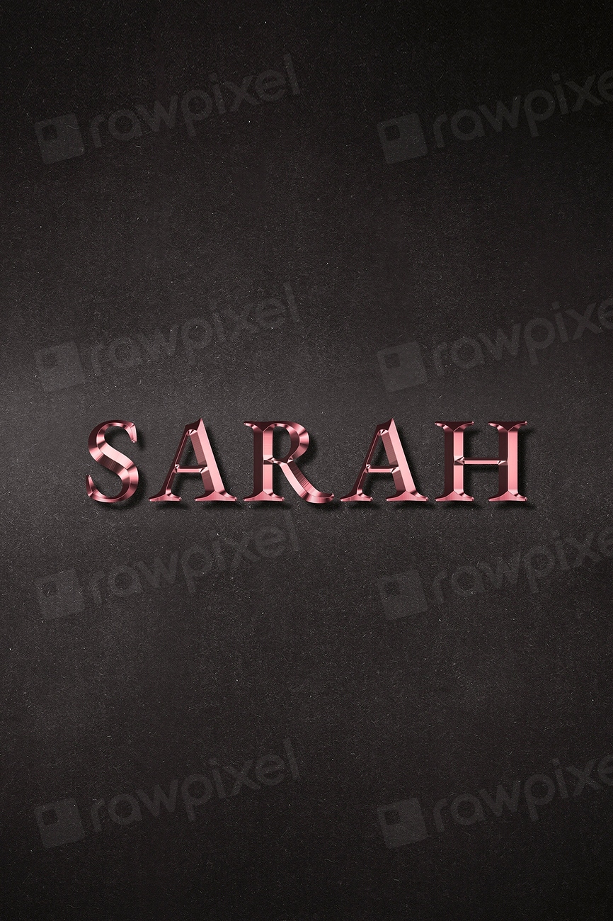 Sarah typography metallic rose gold | Free Photo - rawpixel