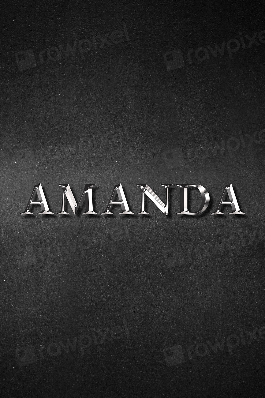 Amanda typography silver metallic effect | Free Photo - rawpixel