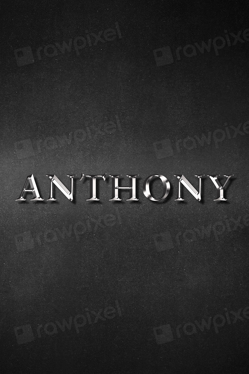 Anthony typography silver metallic effect | Free Photo - rawpixel