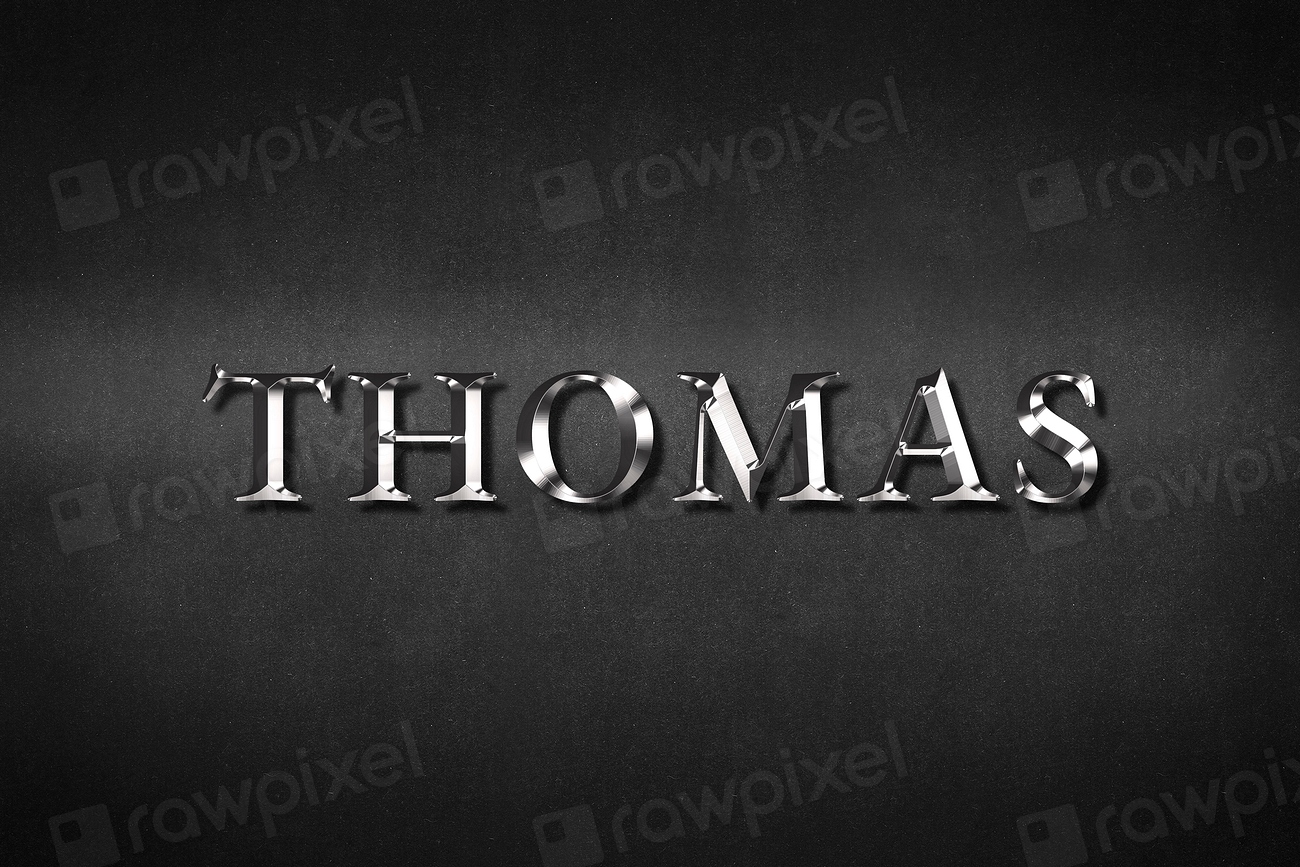 Thomas typography silver metallic effect | Free Photo - rawpixel