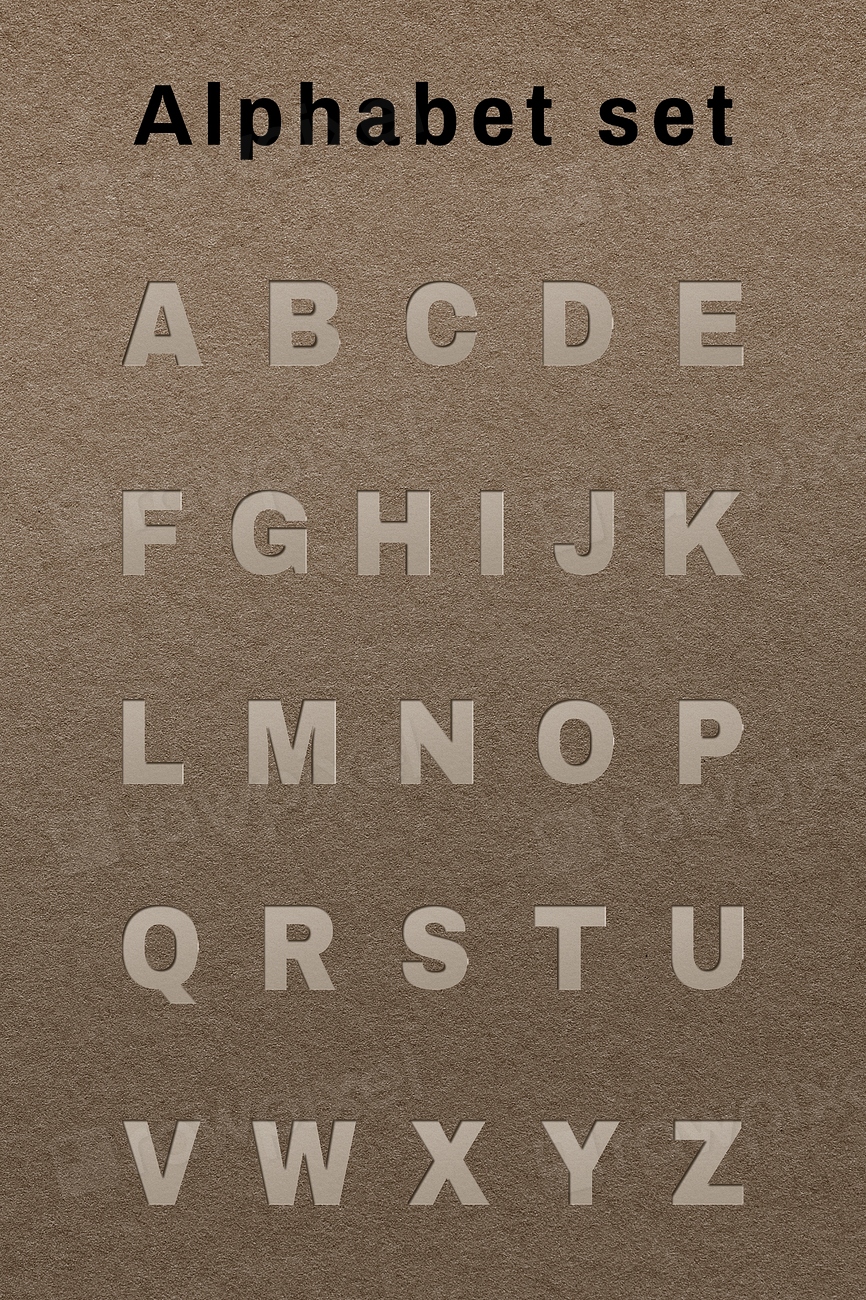 Paper cut alphabet set psd | Free PSD - rawpixel