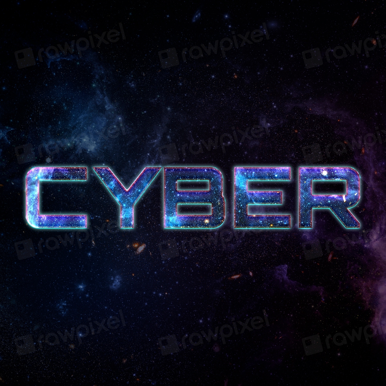 CYBER text typography stellar word | Free Photo - rawpixel