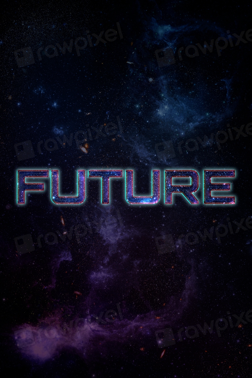 FUTURE word typography blue text | Free Photo - rawpixel