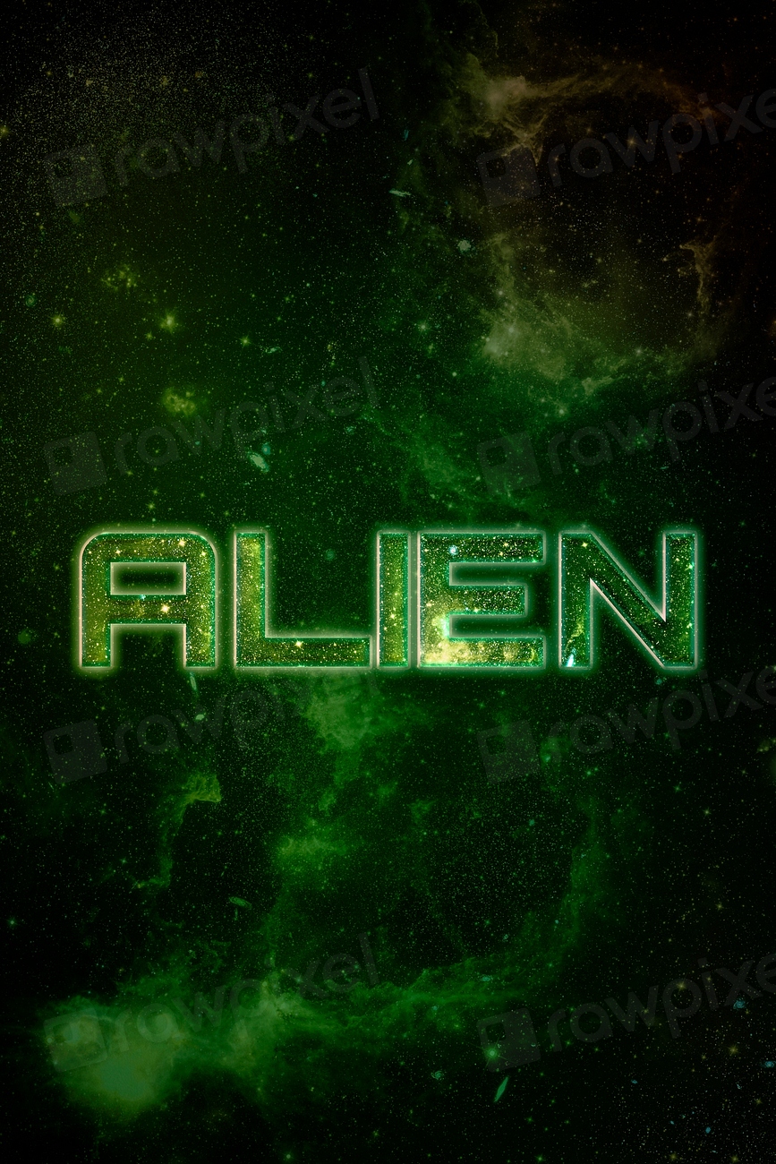 ALIEN word typography green text | Free Photo - rawpixel