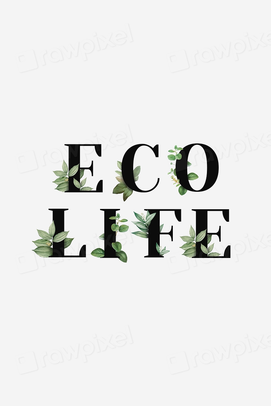 Botanical ECO LIFE vector word | Premium Vector - rawpixel