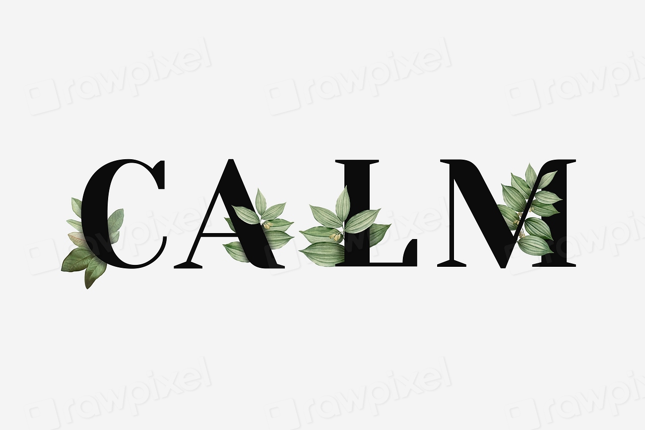 Botanical CALM vector word black | Premium Vector - rawpixel