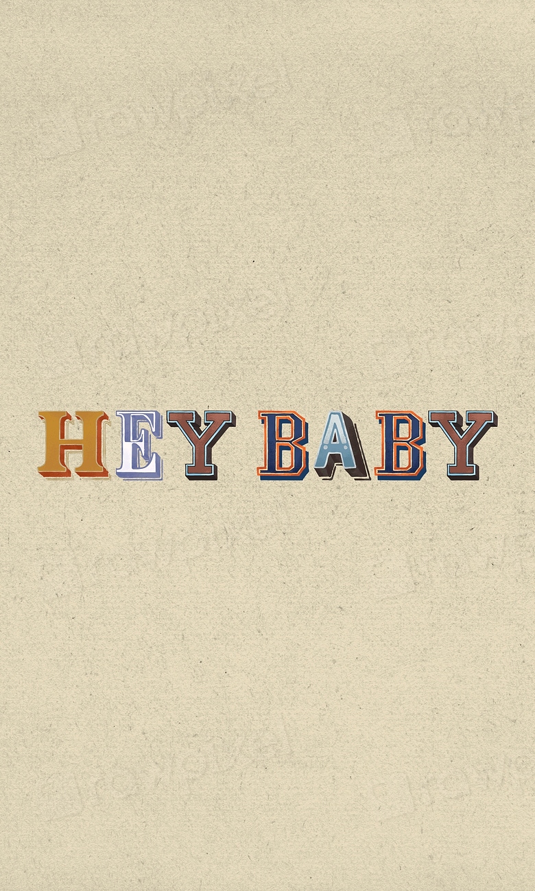 Decorative word illustration hey baby | Free Photo - rawpixel