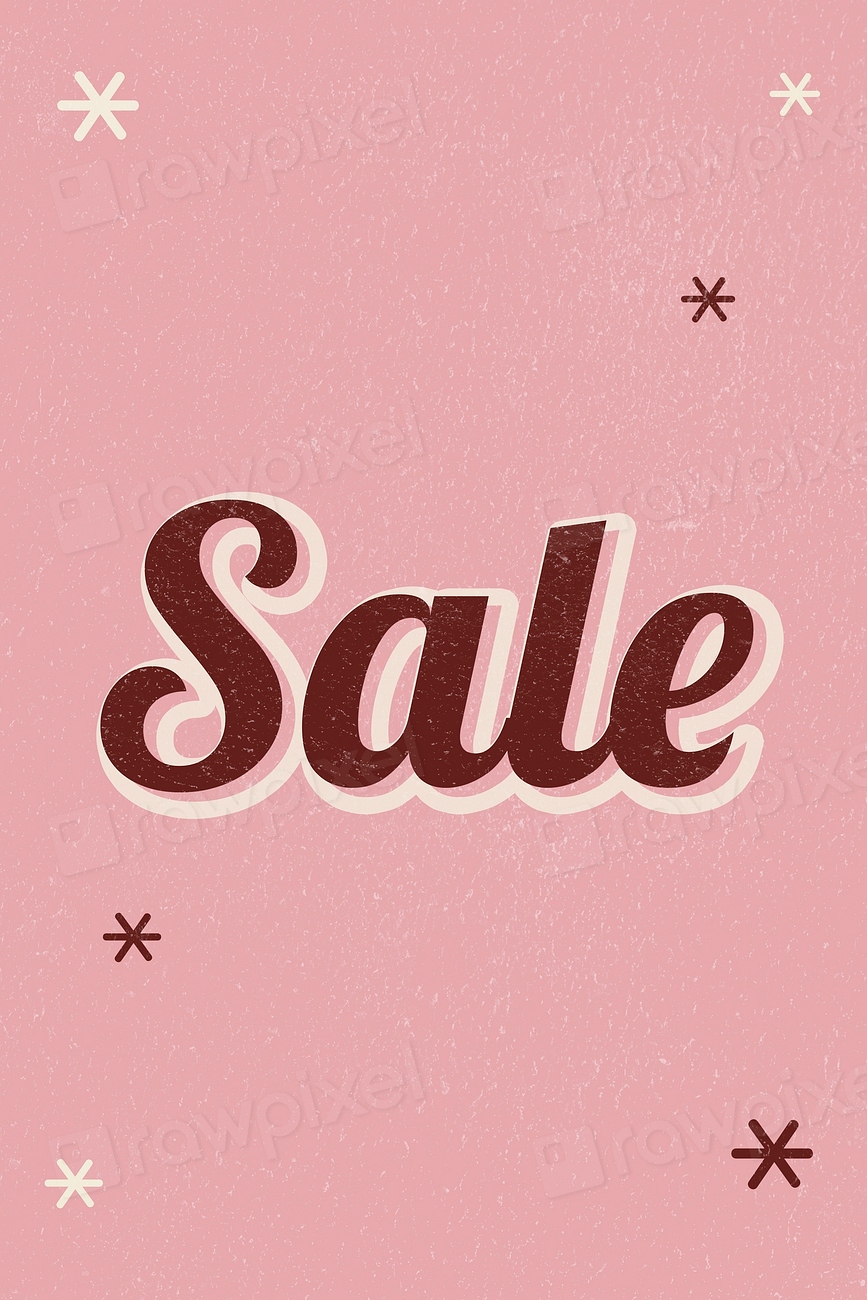 Sale retro word typography pink | Free Photo - rawpixel