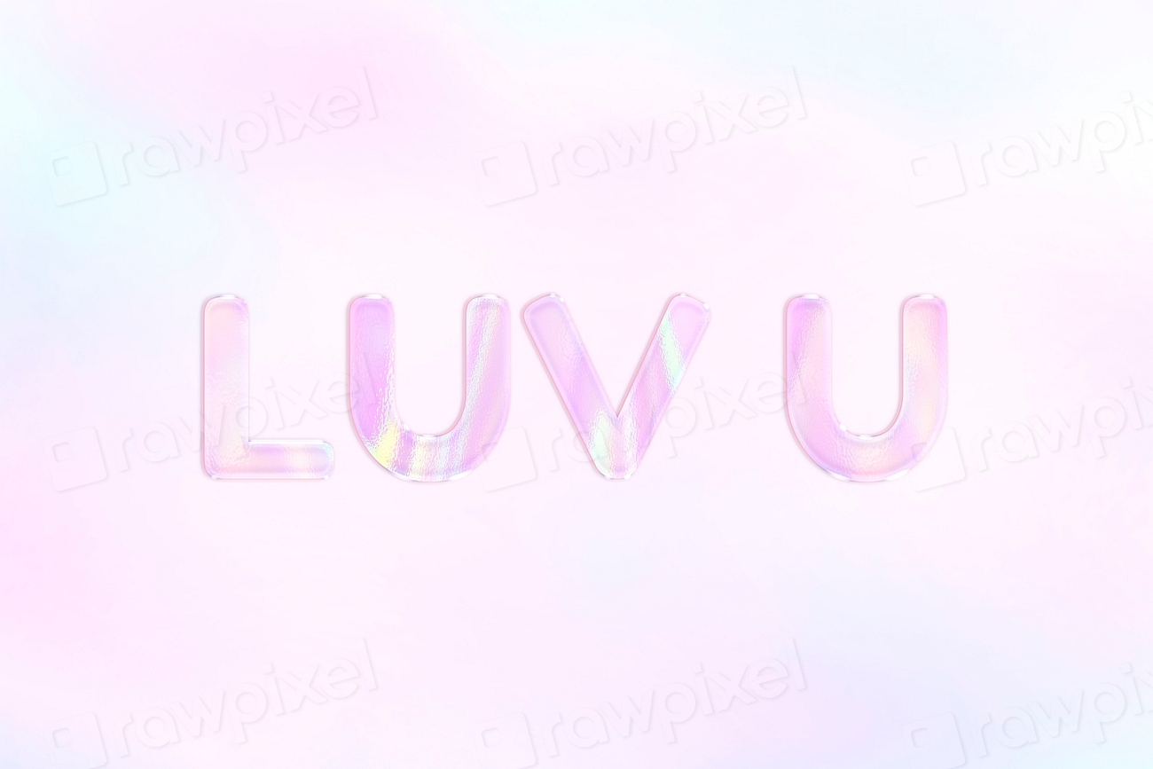 Pastel pink LUV U text | Free Photo - rawpixel