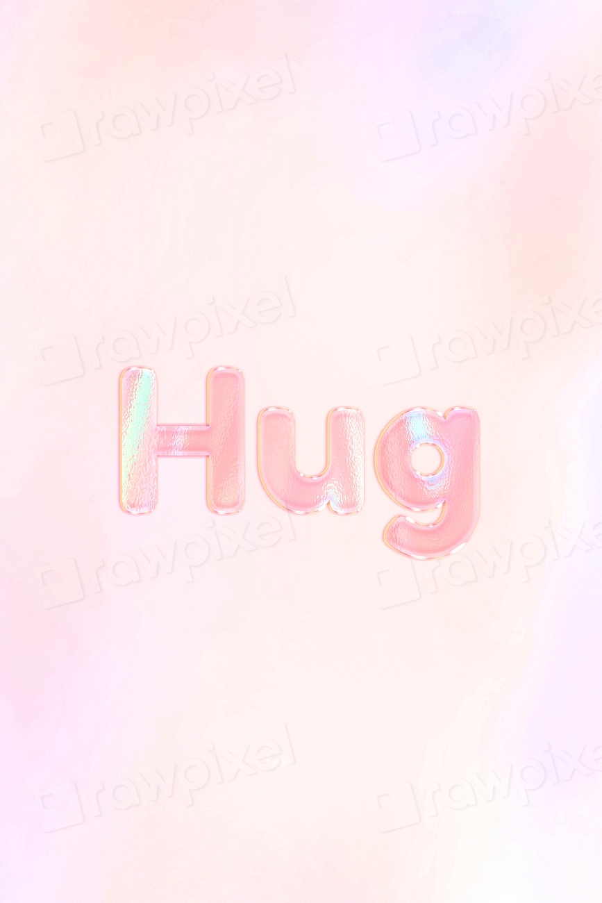 Hug orange holographic text bold | Free Photo - rawpixel