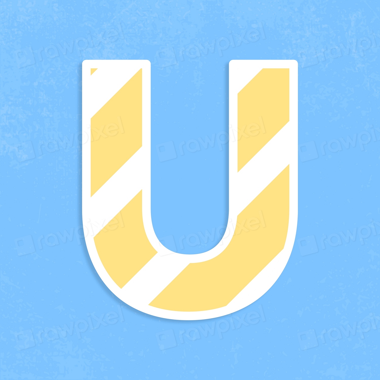 Letter u sticker typography psd | Premium PSD - rawpixel