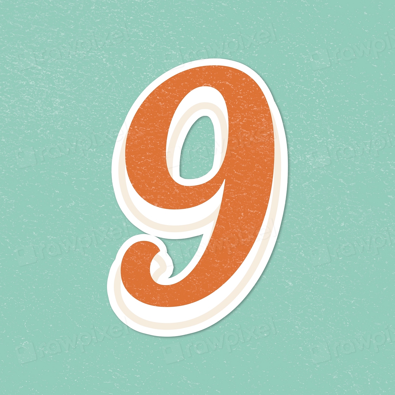 Number 9 retro bold font | Premium PSD - rawpixel