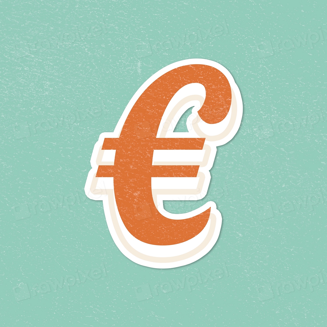 Euro sign retro vintage typography | Premium PSD - rawpixel