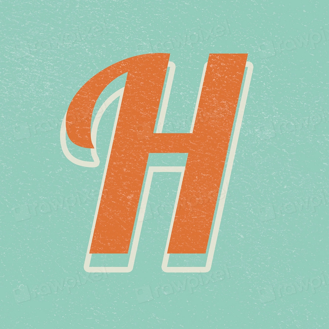 Letter H bold font lettering | Premium PSD - rawpixel