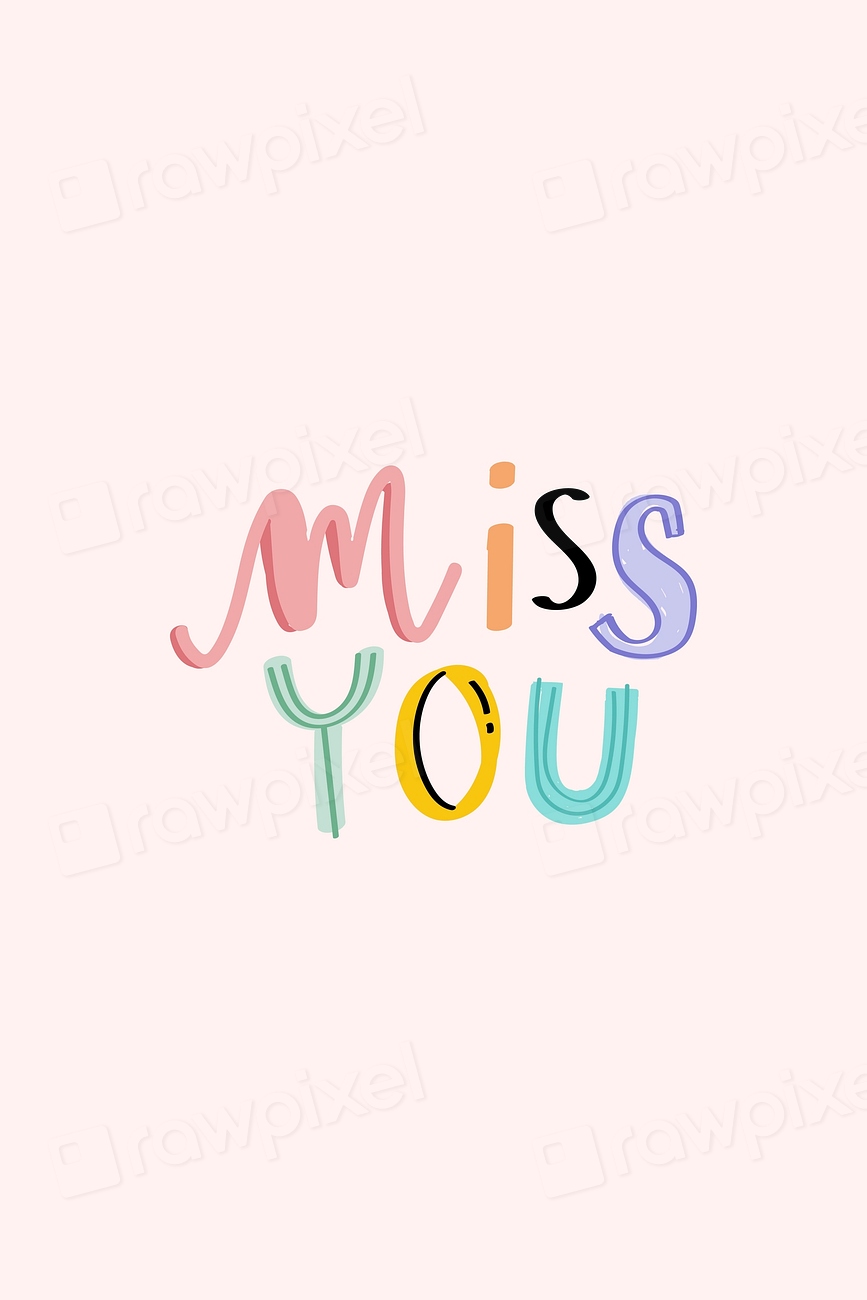 Colorful doodle vector Miss you | Free Vector - rawpixel