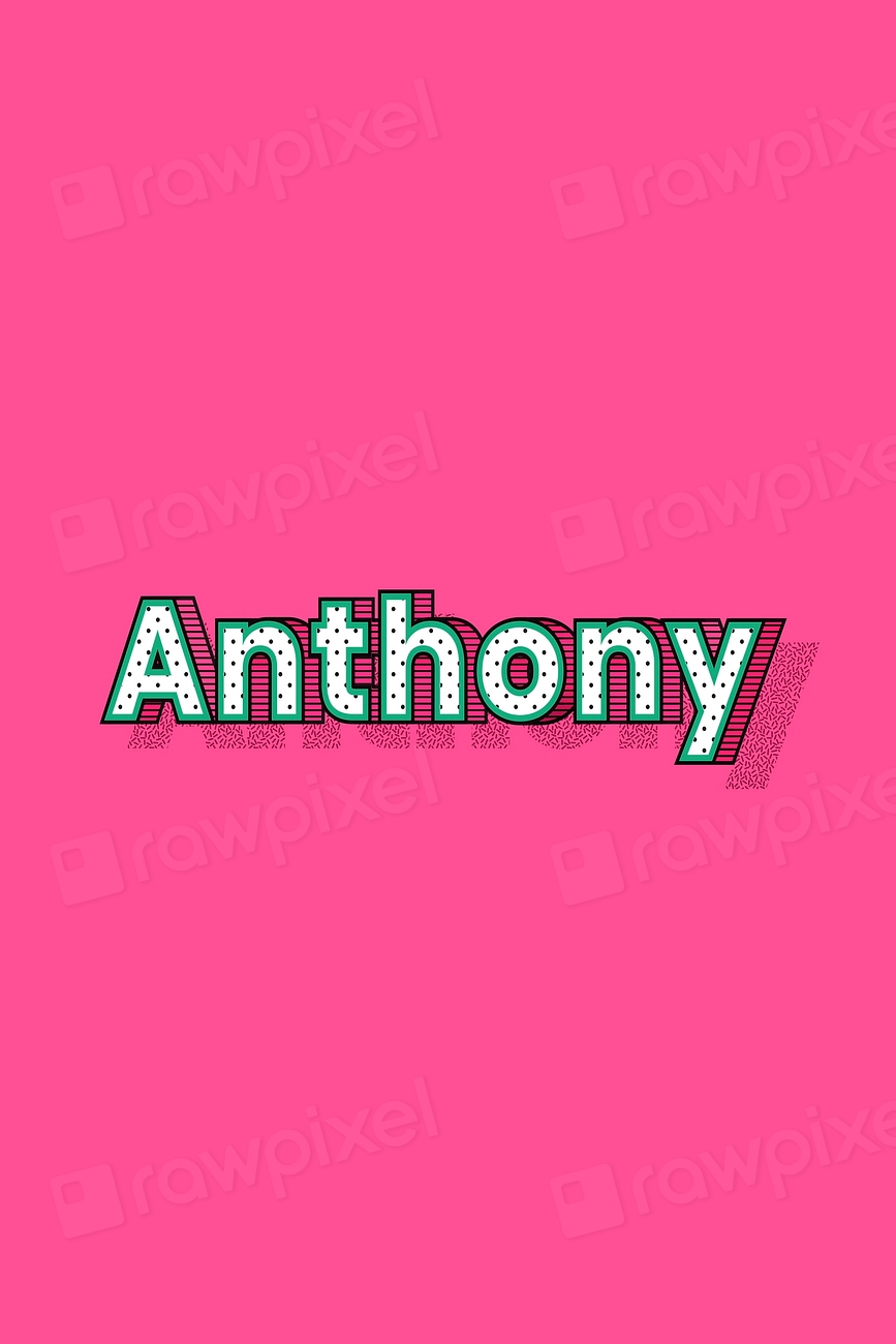 Dotted Anthony male name retro | Free Photo - rawpixel
