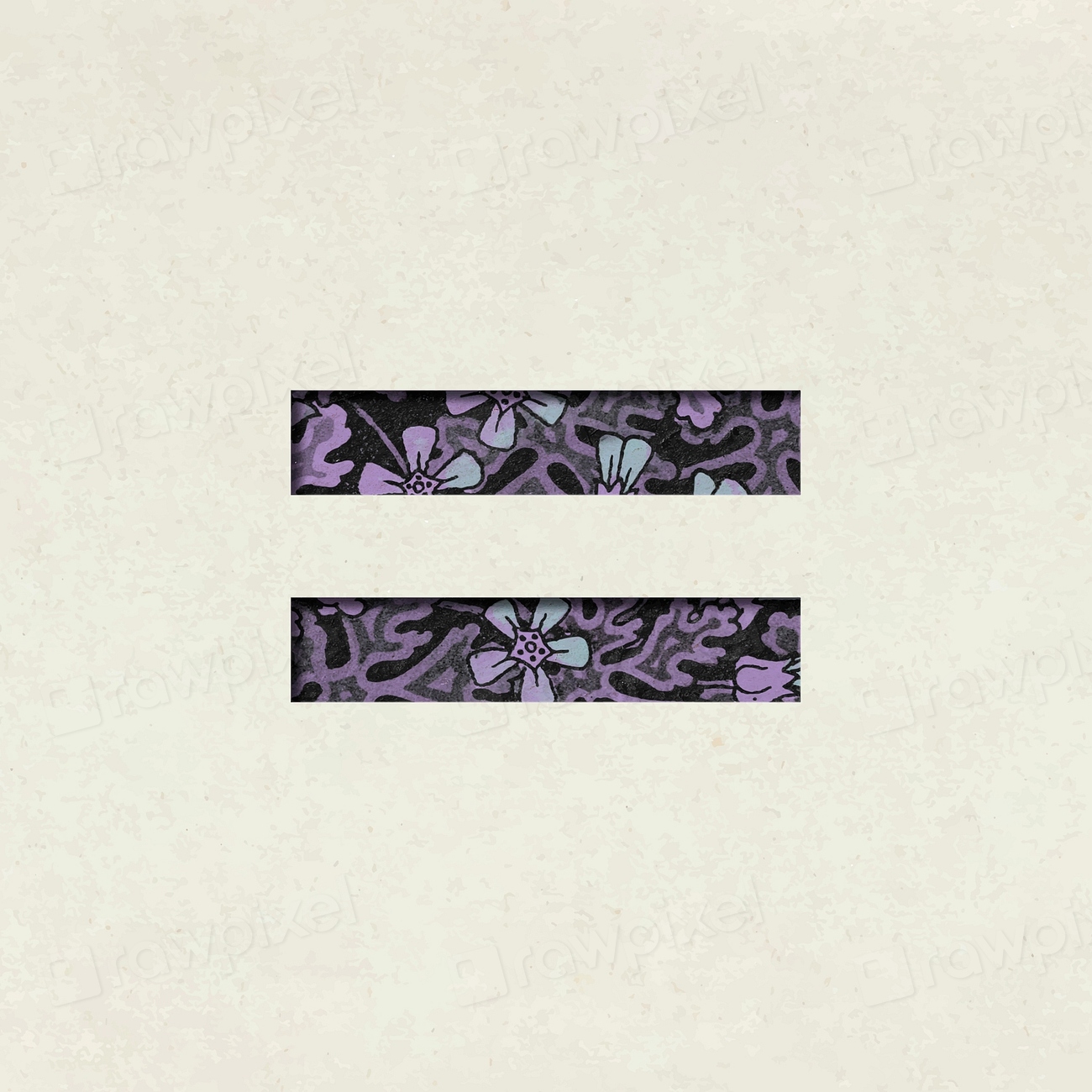 Vintage floral purple Equals sign | Free Vector - rawpixel