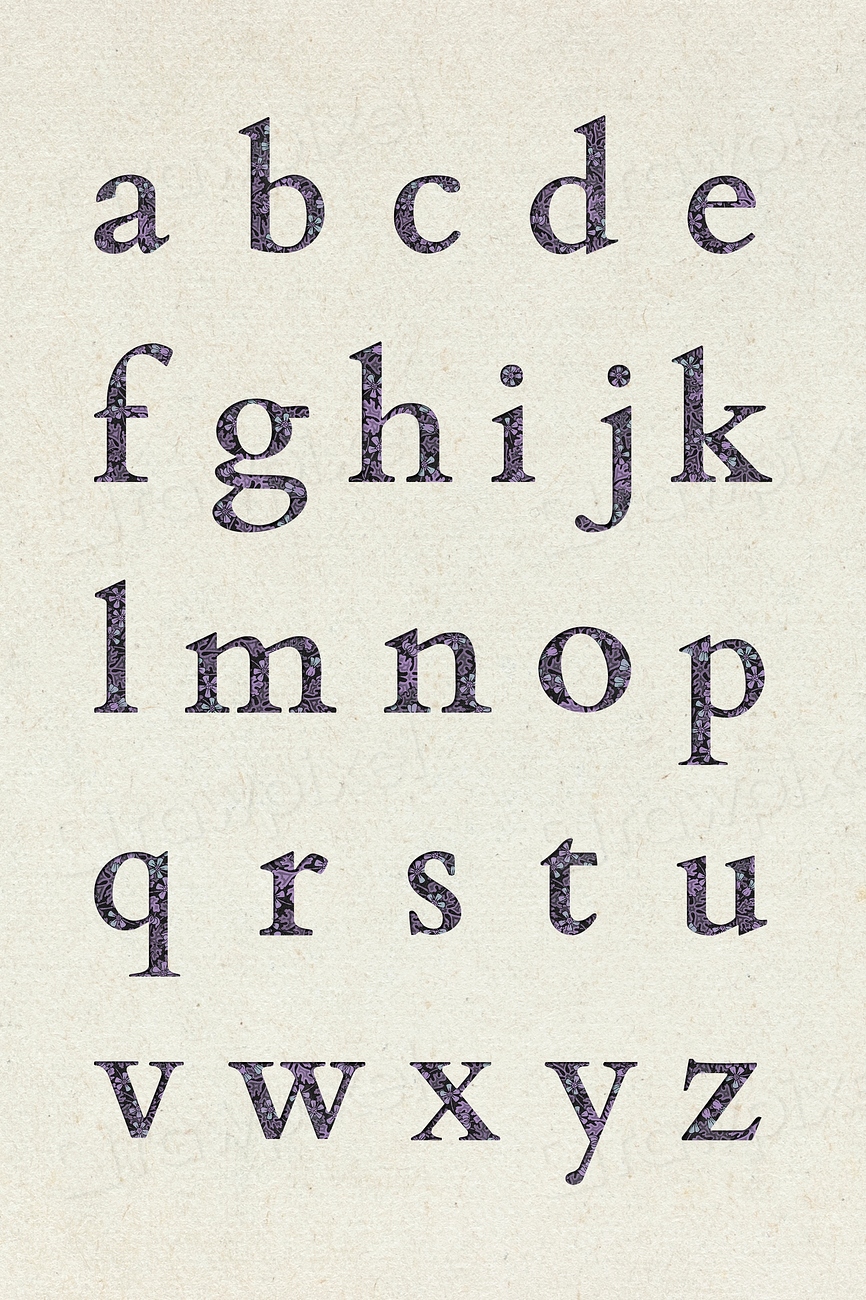 Floral patterned alphabet letter psd | Premium PSD - rawpixel