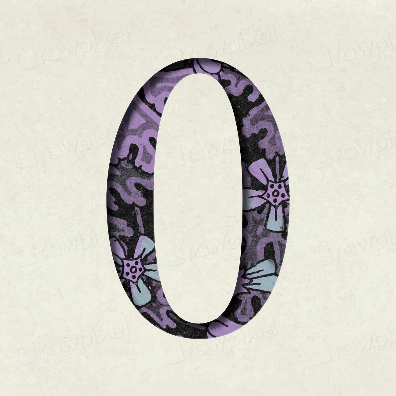 Vintage vector purple number zero | Premium Vector - rawpixel