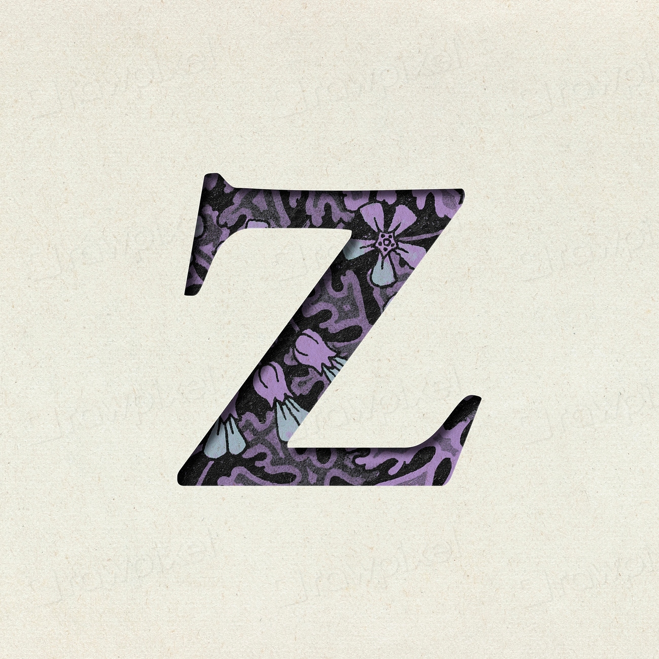 Vintage purple letter Z psd | Premium PSD - rawpixel