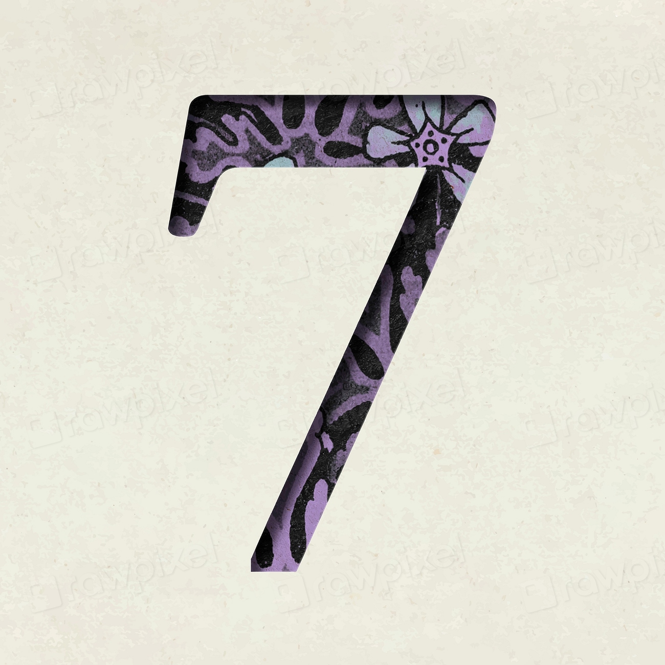 Vintage vector purple number seven | Premium Vector - rawpixel