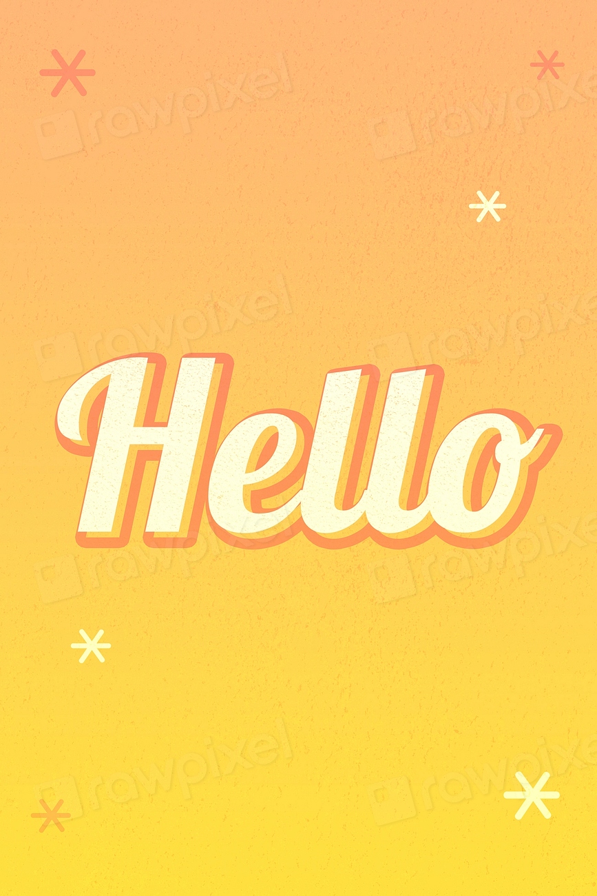 Hello word orange gradient text | Free Photo - rawpixel