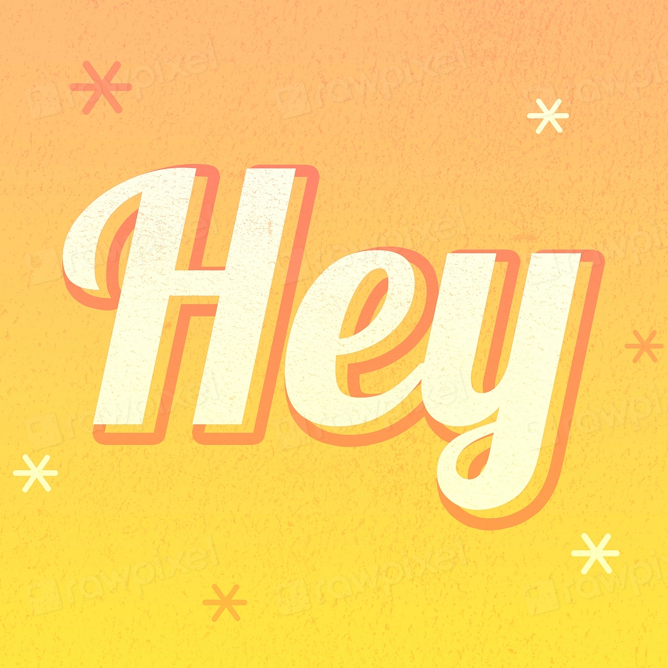 Hey word orange gradient text | Free Photo - rawpixel