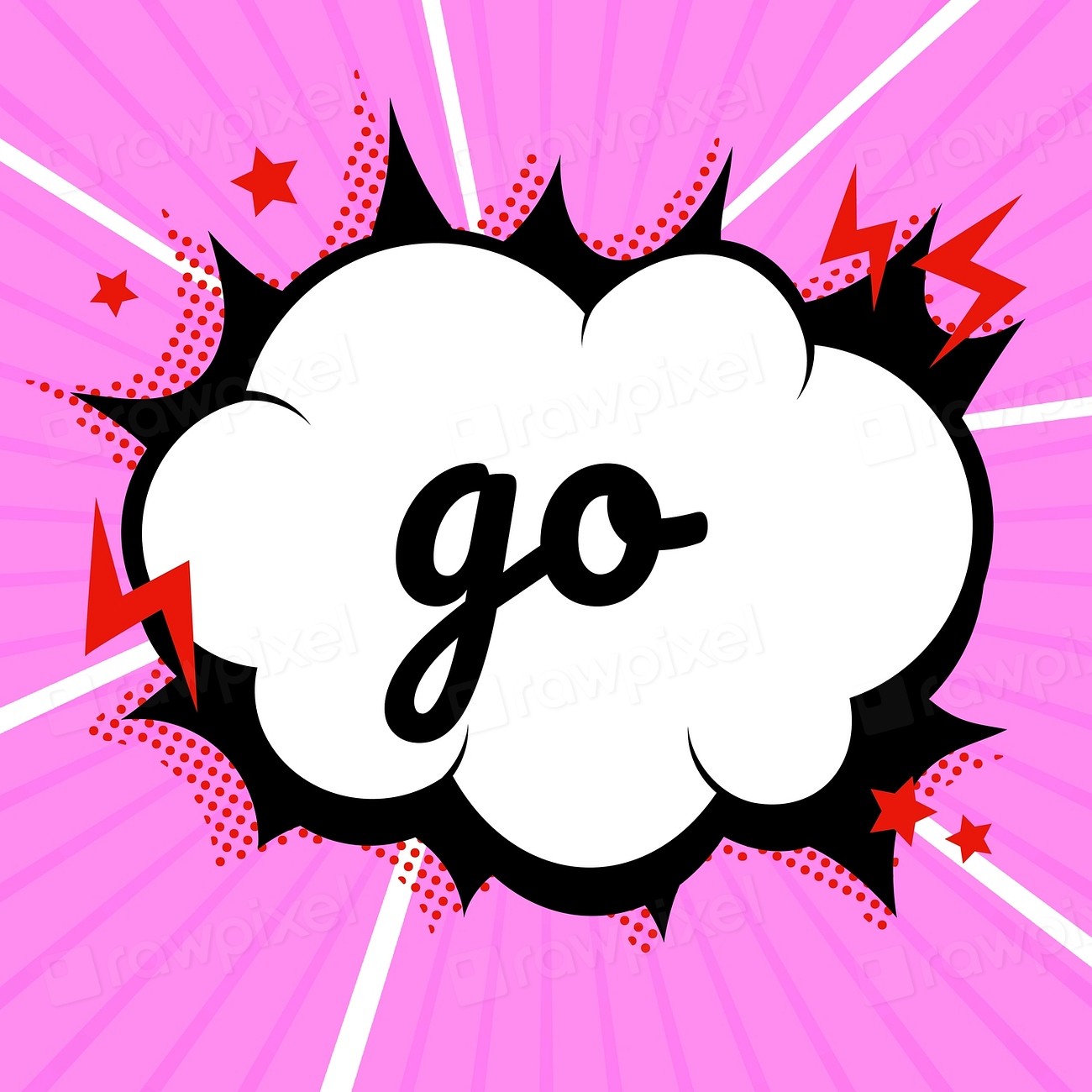 Go word cartoon speech balloon | Free Photo - rawpixel