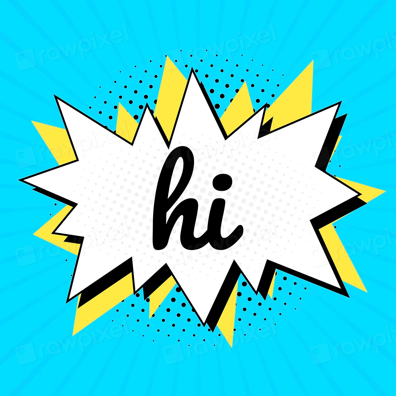 Hi text comic typeface clipart | Free Photo - rawpixel