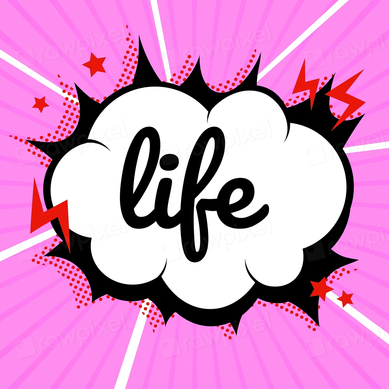 Life word cartoon speech balloon | Free Photo - rawpixel