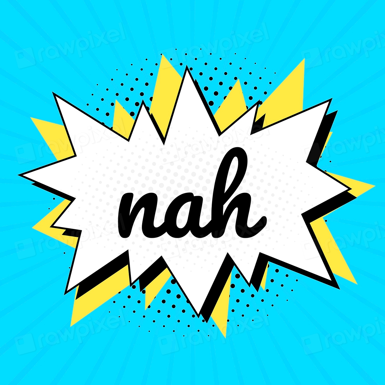 Nah text comic typeface clipart | Free Photo - rawpixel