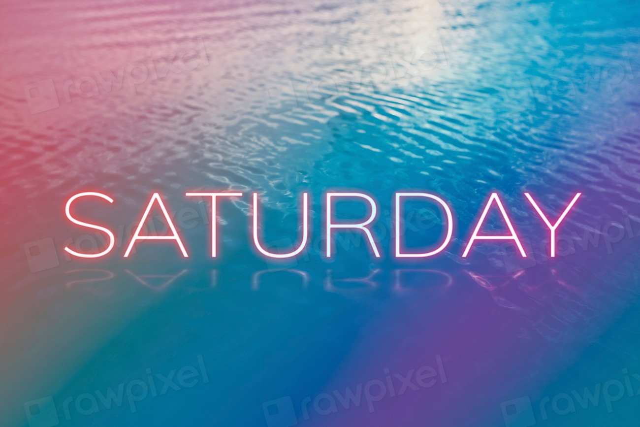 Saturday text neon typography still | Free Photo - rawpixel