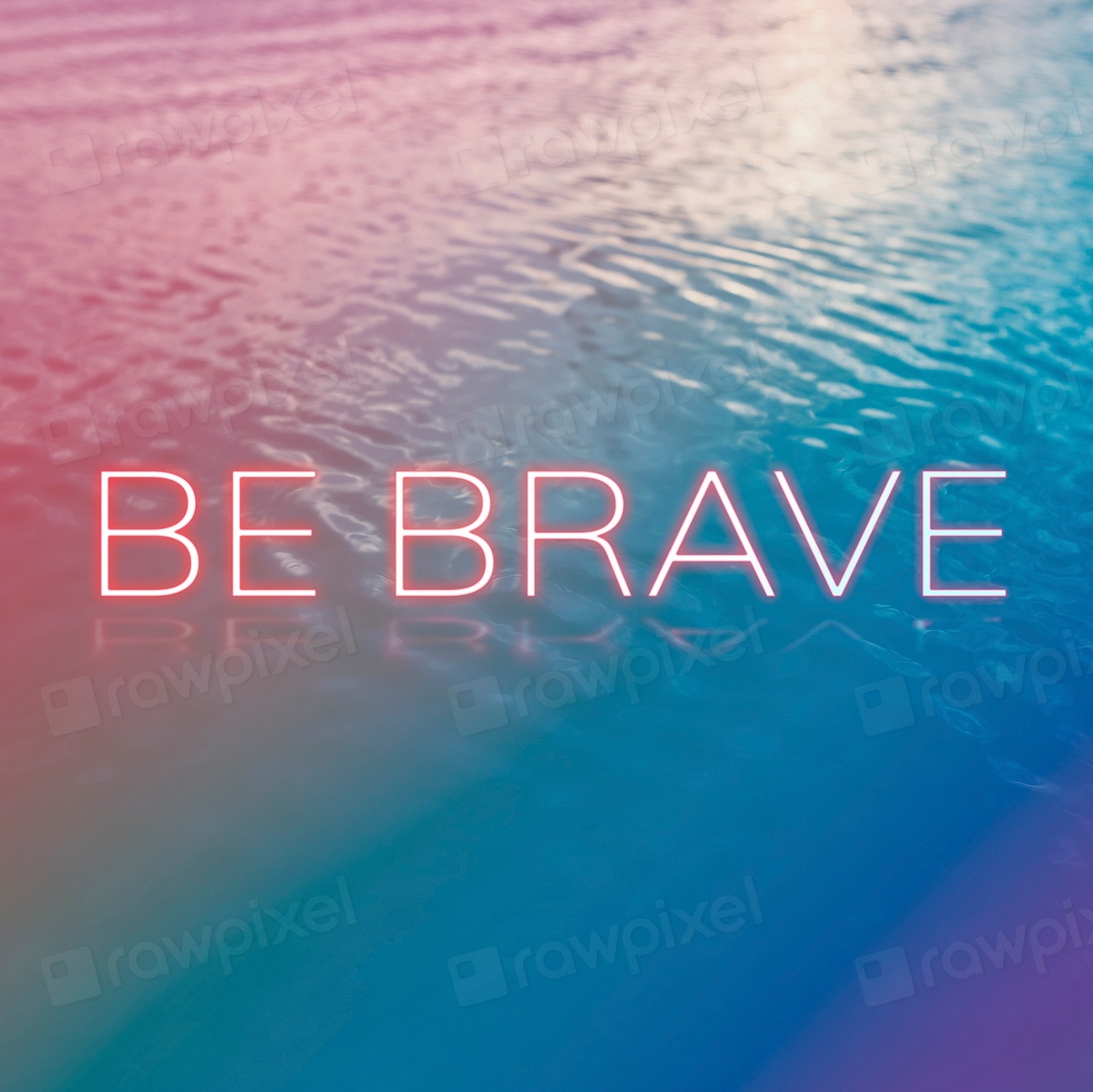 Be brave neon word typography | Free Photo - rawpixel