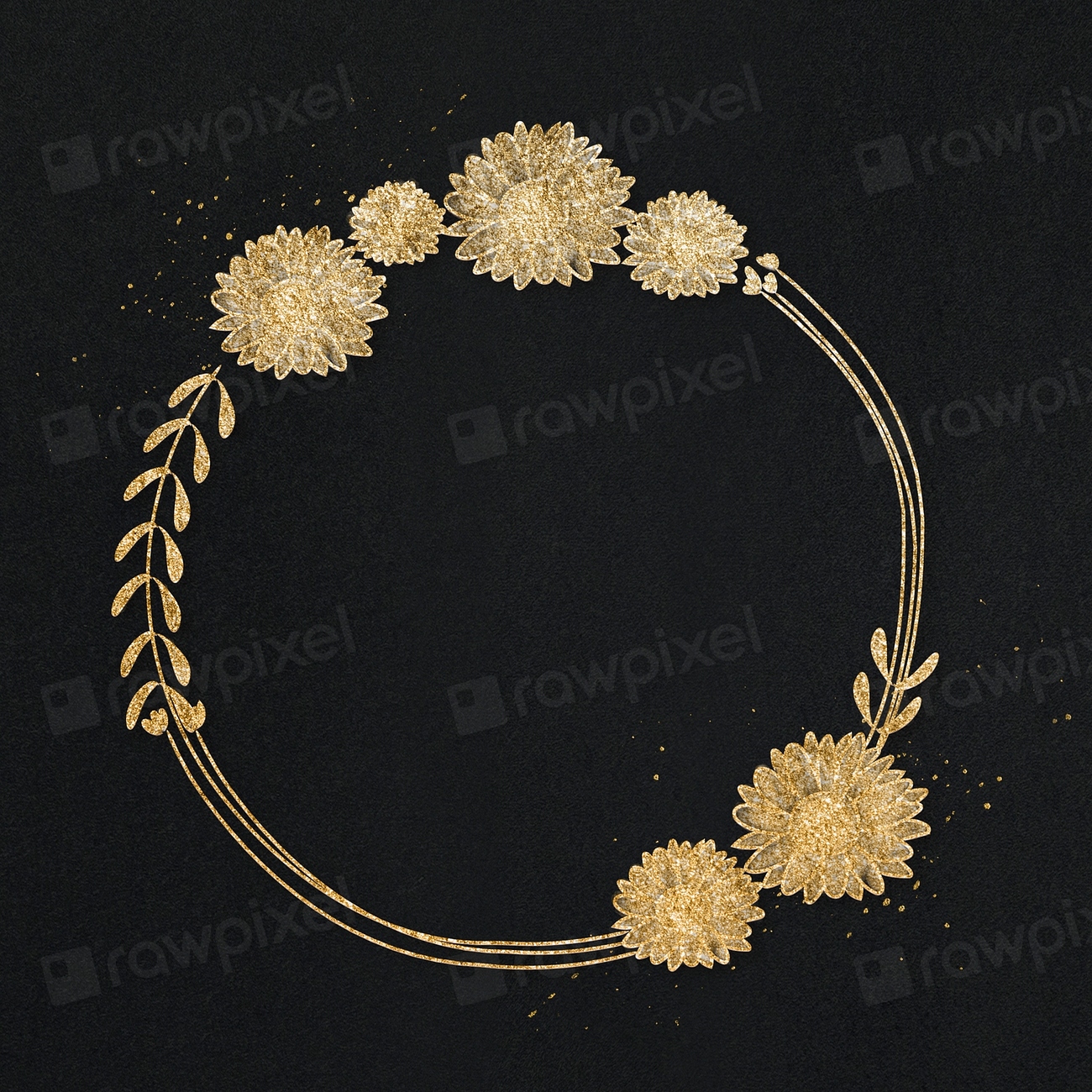 Psd botanical frame gold effect | Premium PSD - rawpixel