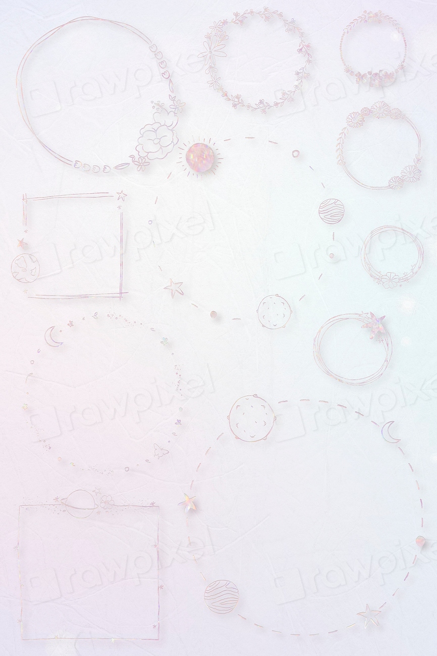 Pastel border set holography collection | Free Photo - rawpixel