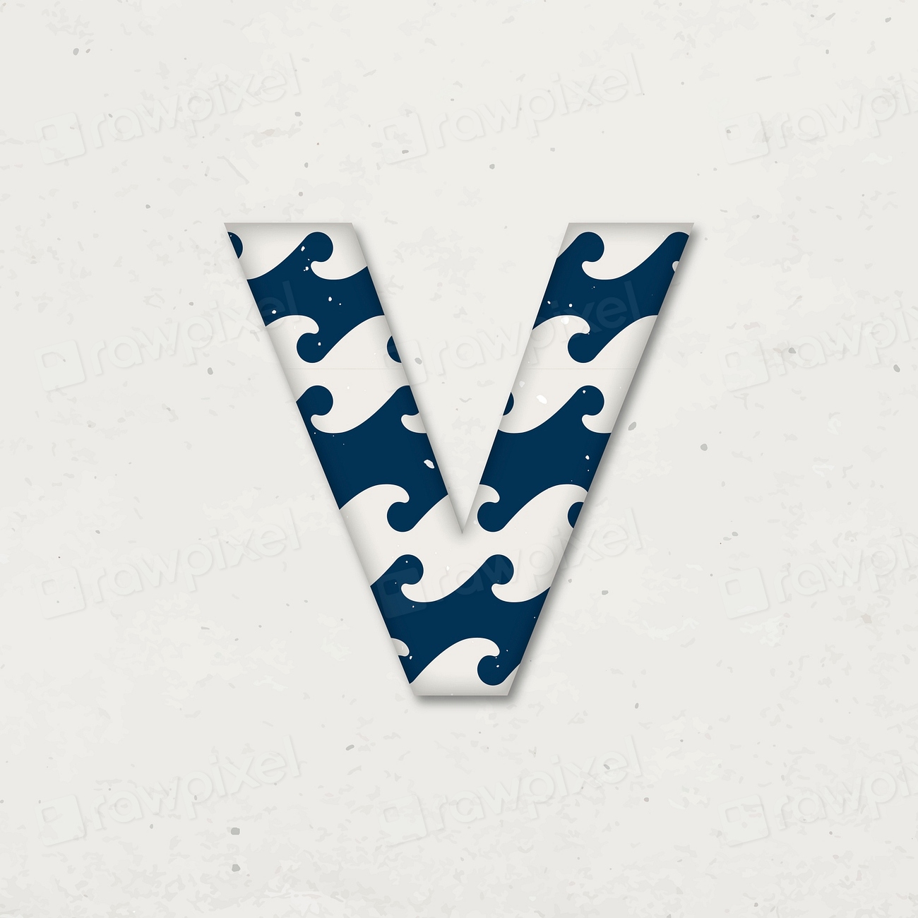 Letter v Japanese wave vector | Premium Vector - rawpixel